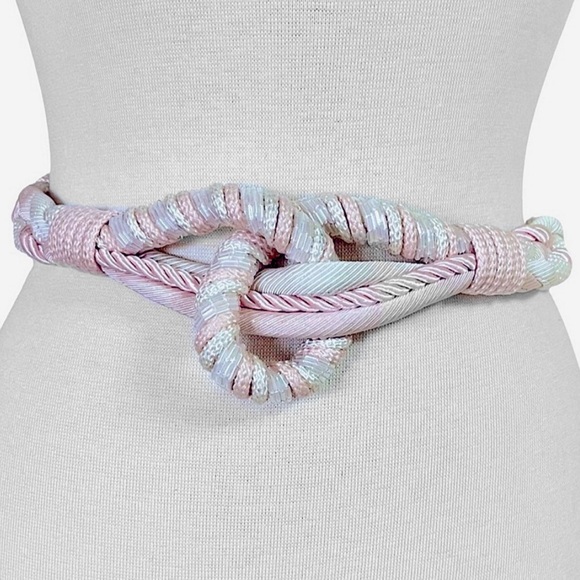 Vintage | Accessories | 98s Light Pink And White Twisted Rope Belt Size ...